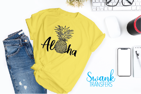 Aloha Pineapple Screen Print Transfer RTS – Swank Transfers