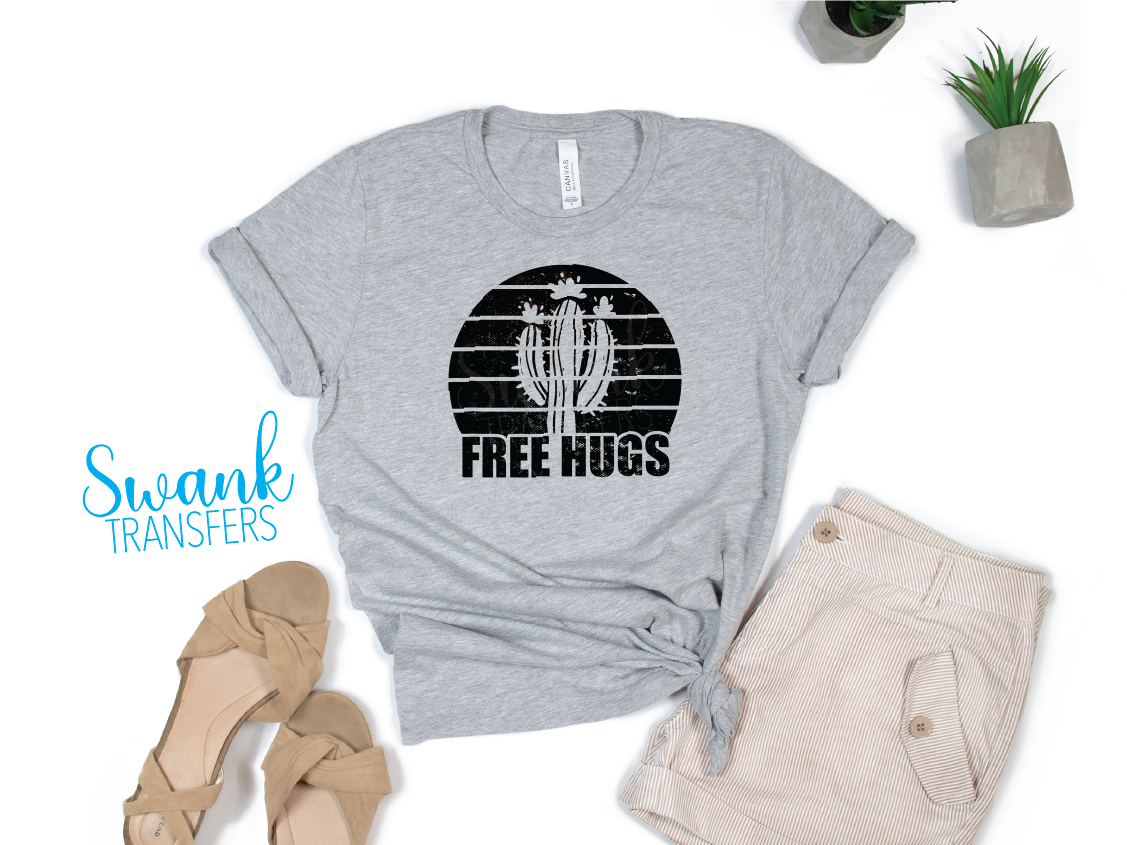 Free Hugs Cactus Screen Print Transfer RTS – Swank Transfers
