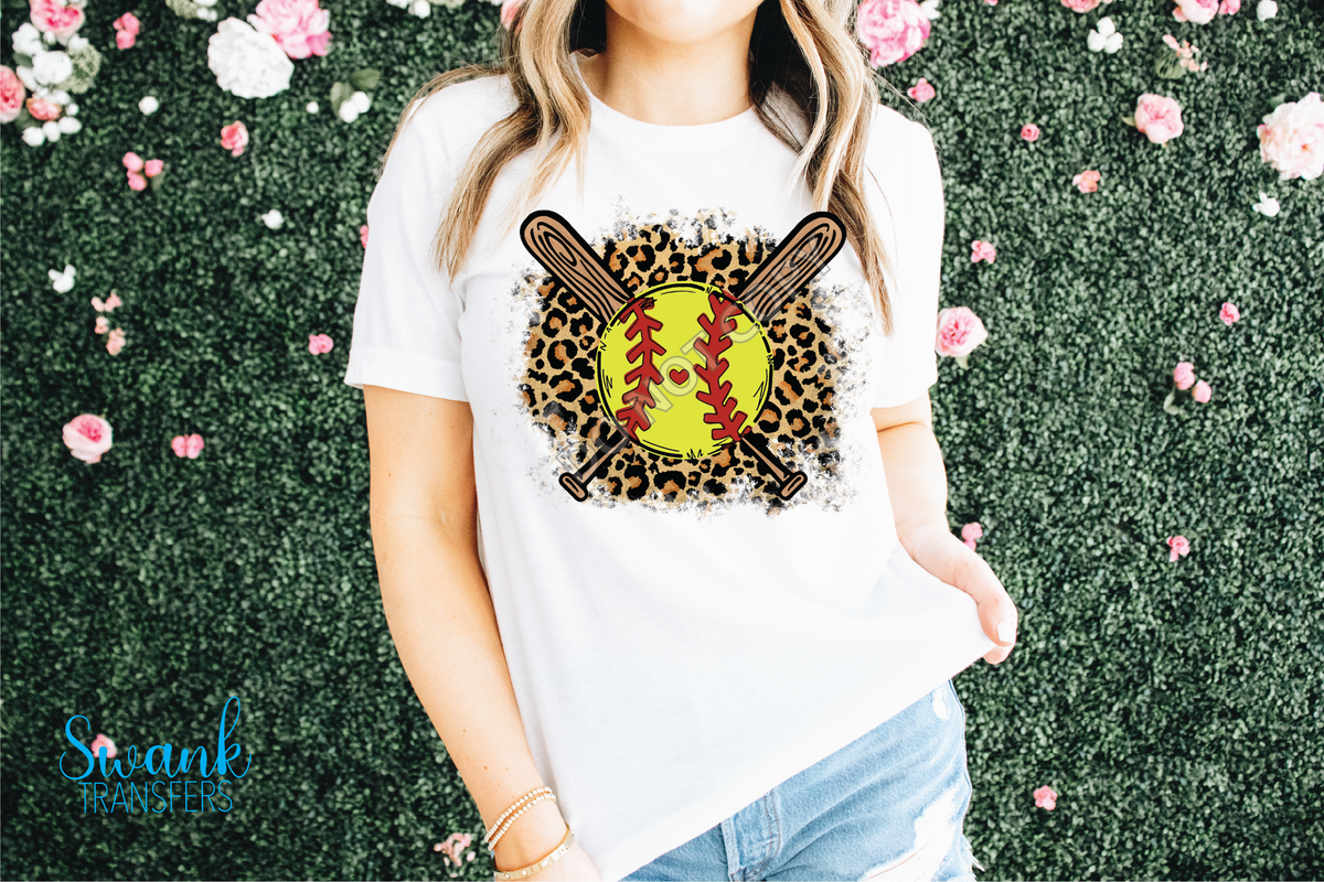 Leopard & Softball Full Color DTF (Direct To Film) Transfer – Swank ...