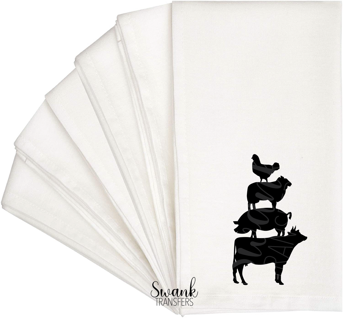 Farm Animals Towel Screen Print Transfer RTS – Swank Transfers